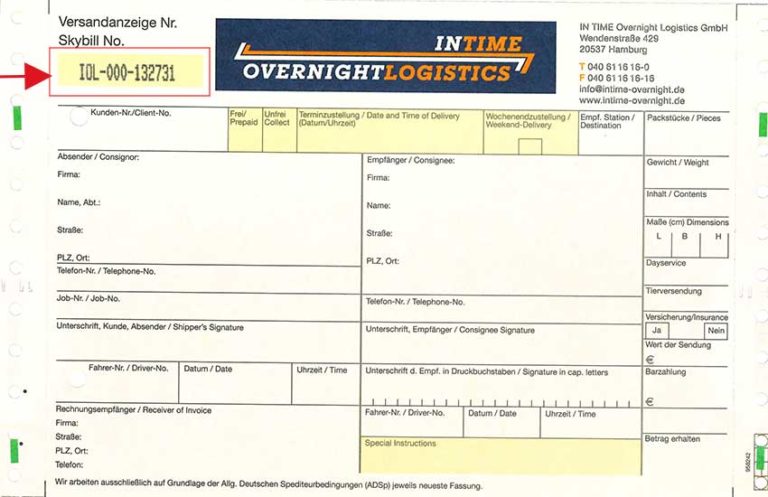 versandschein - Intime Overnight